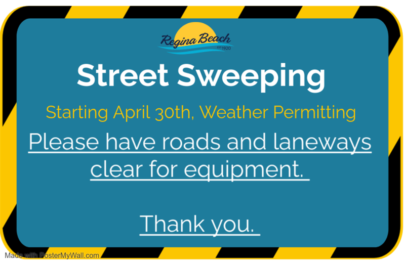Street Sweeping 2025 - News & Notices - Regina Beach, SK
